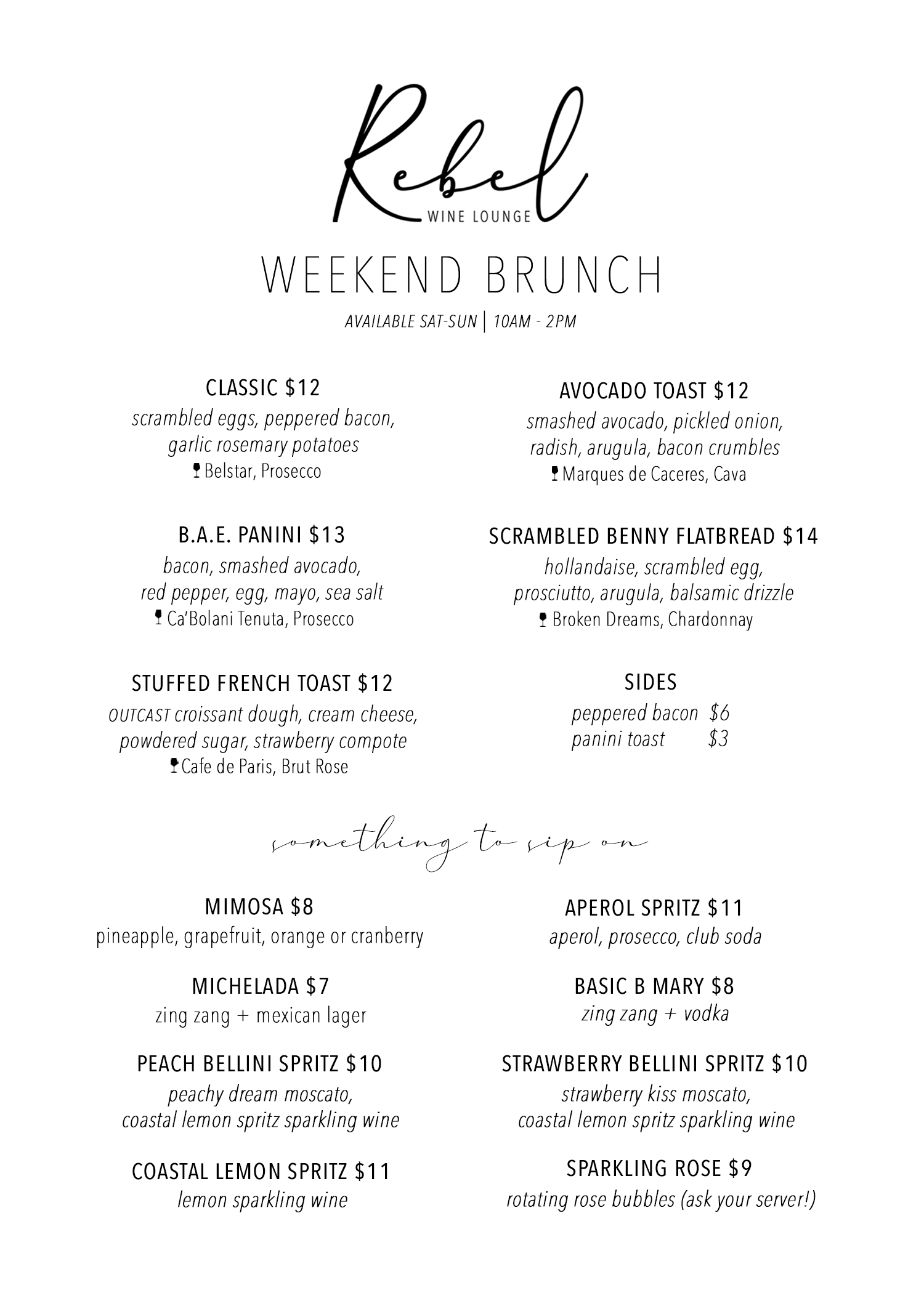 Explore the Menu at Rebel Wine Lounge - Fine Wines & Perfect Pairings