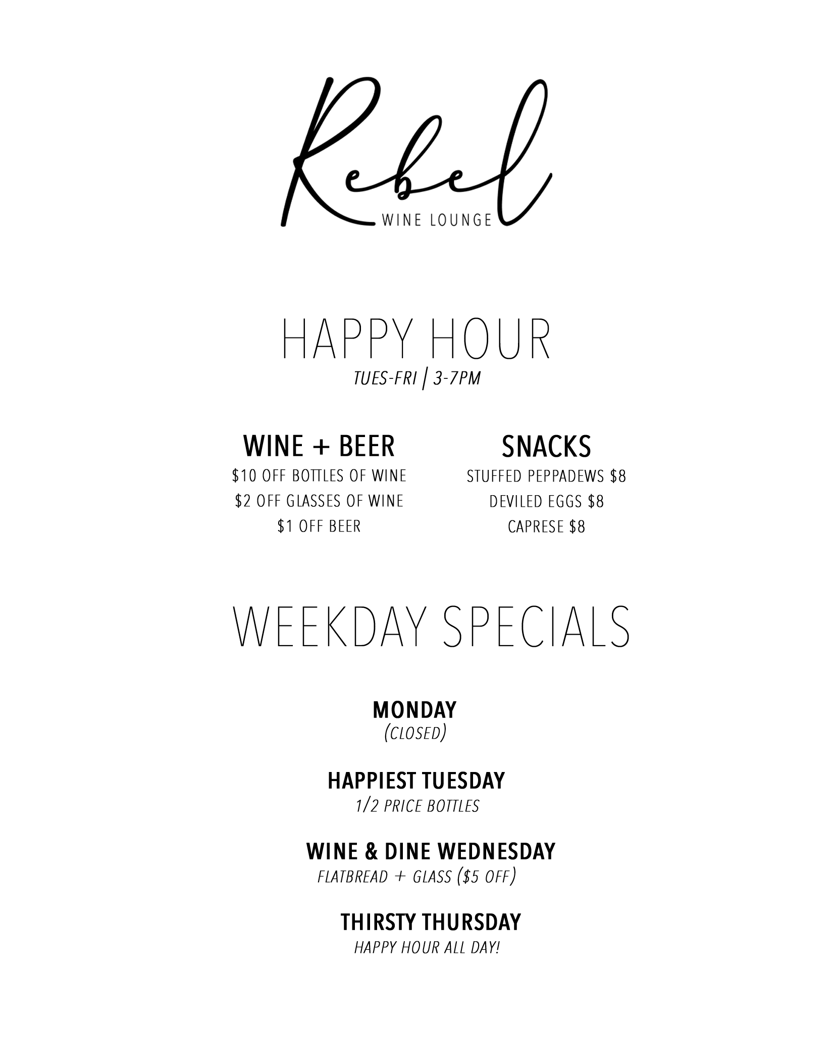 Explore the Menu at Rebel Wine Lounge - Fine Wines & Perfect Pairings